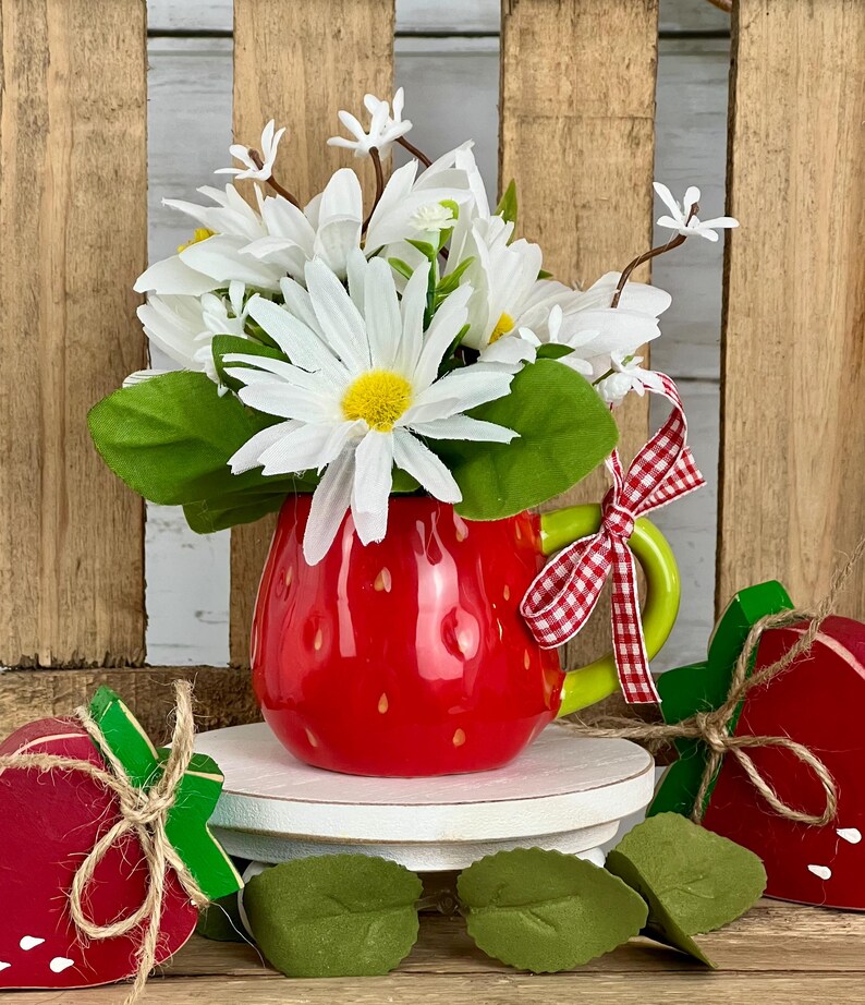 Strawberry Mini Floral | Summer Tiered Tray | Strawberry Coffee Bar ...