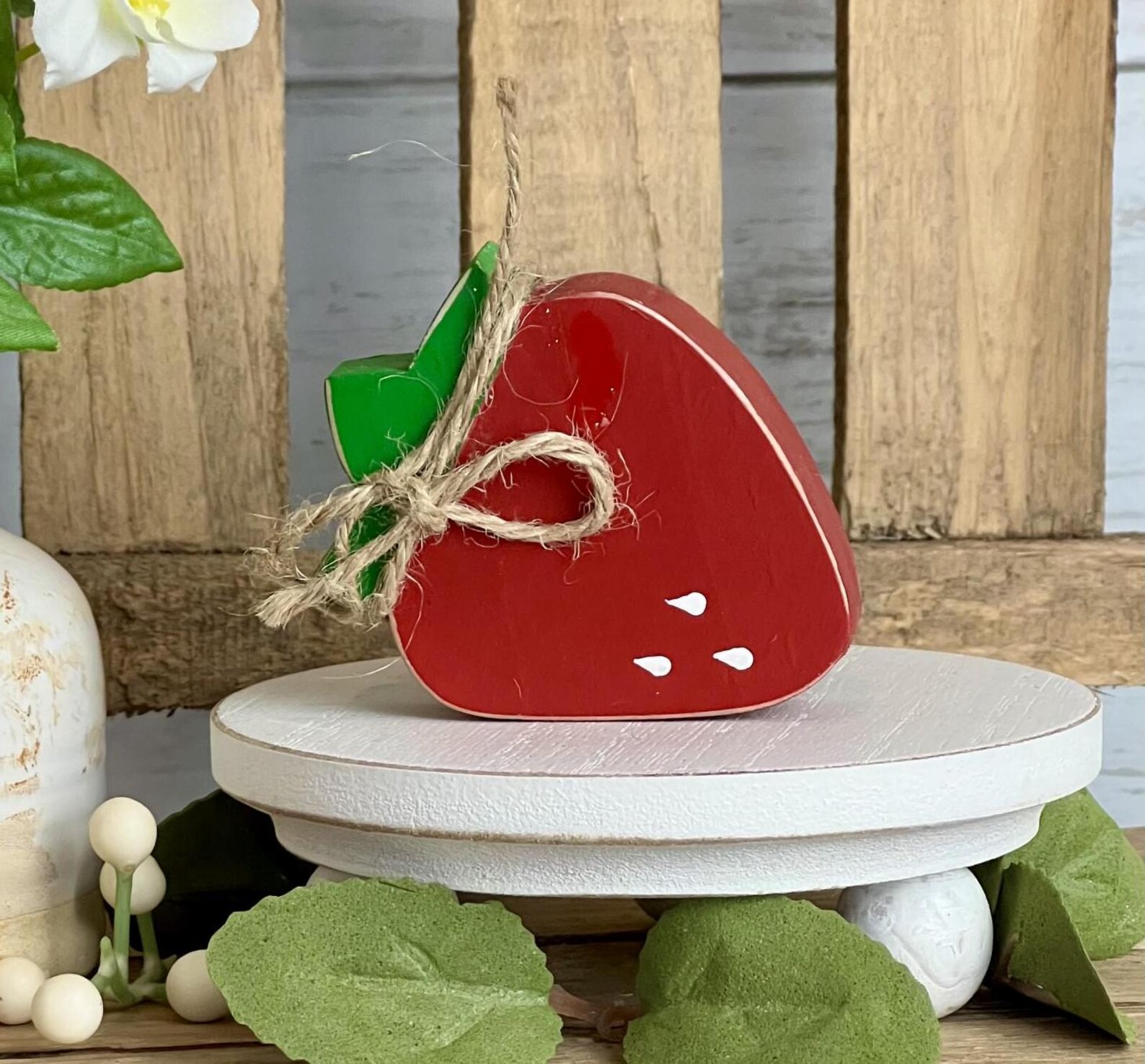Wooden Strawberries | Strawberry Tiered Tray | Wood Strawberry ...