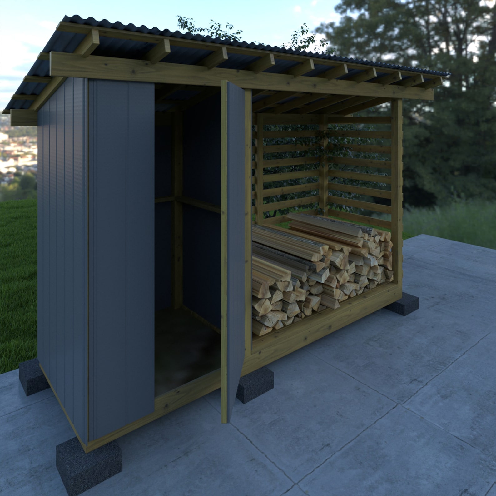 4x12 Firewood Shed Plans - Build Firewood Shed With Storage Garden ...