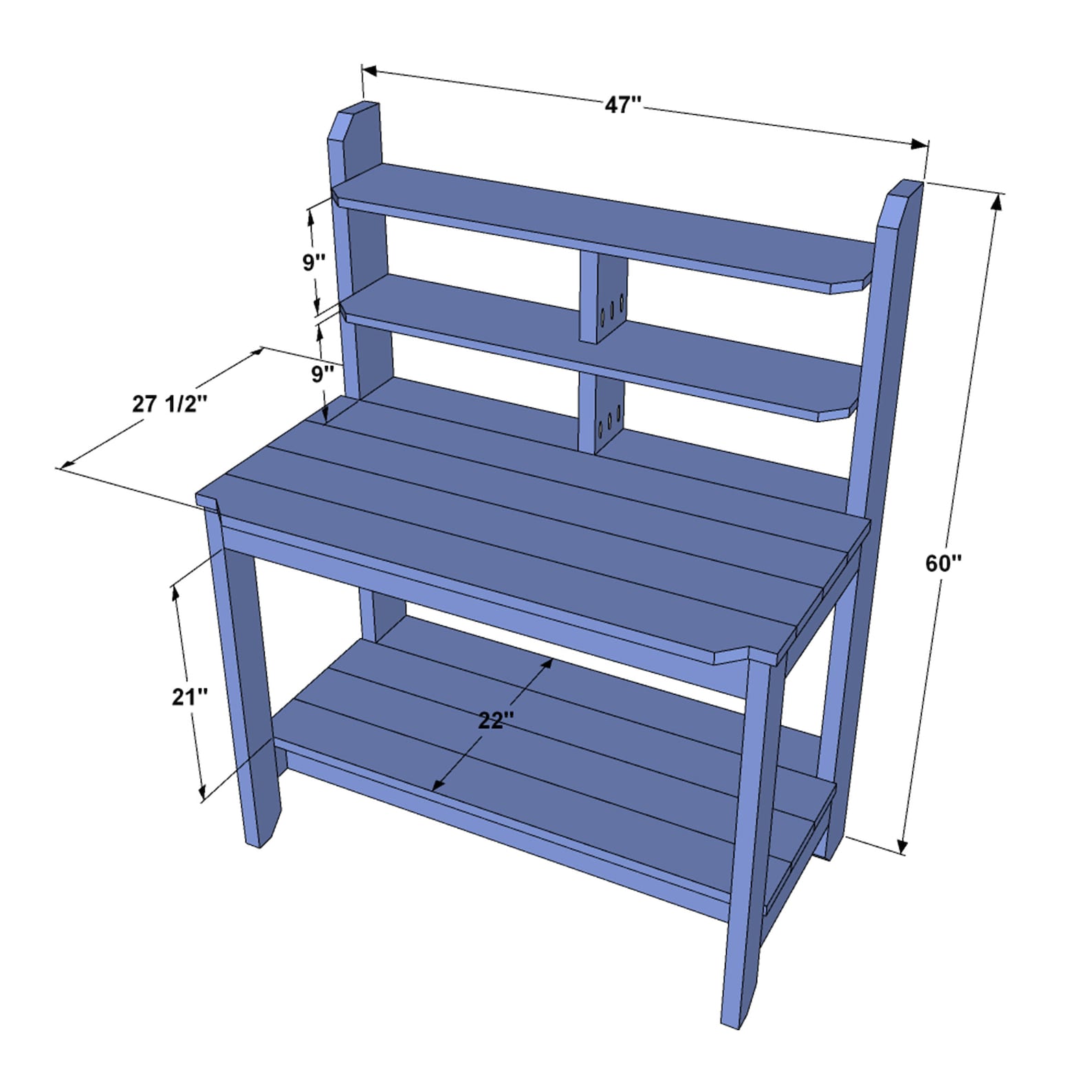 DIY Potting Bench Plans - Wood Potting Outdoor Table Plans - Garden ...