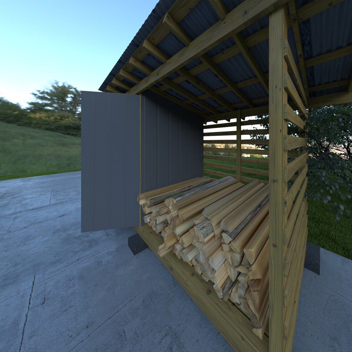 4x12 Firewood Shed Plans Build Firewood Shed With Storage Garden DIY ...