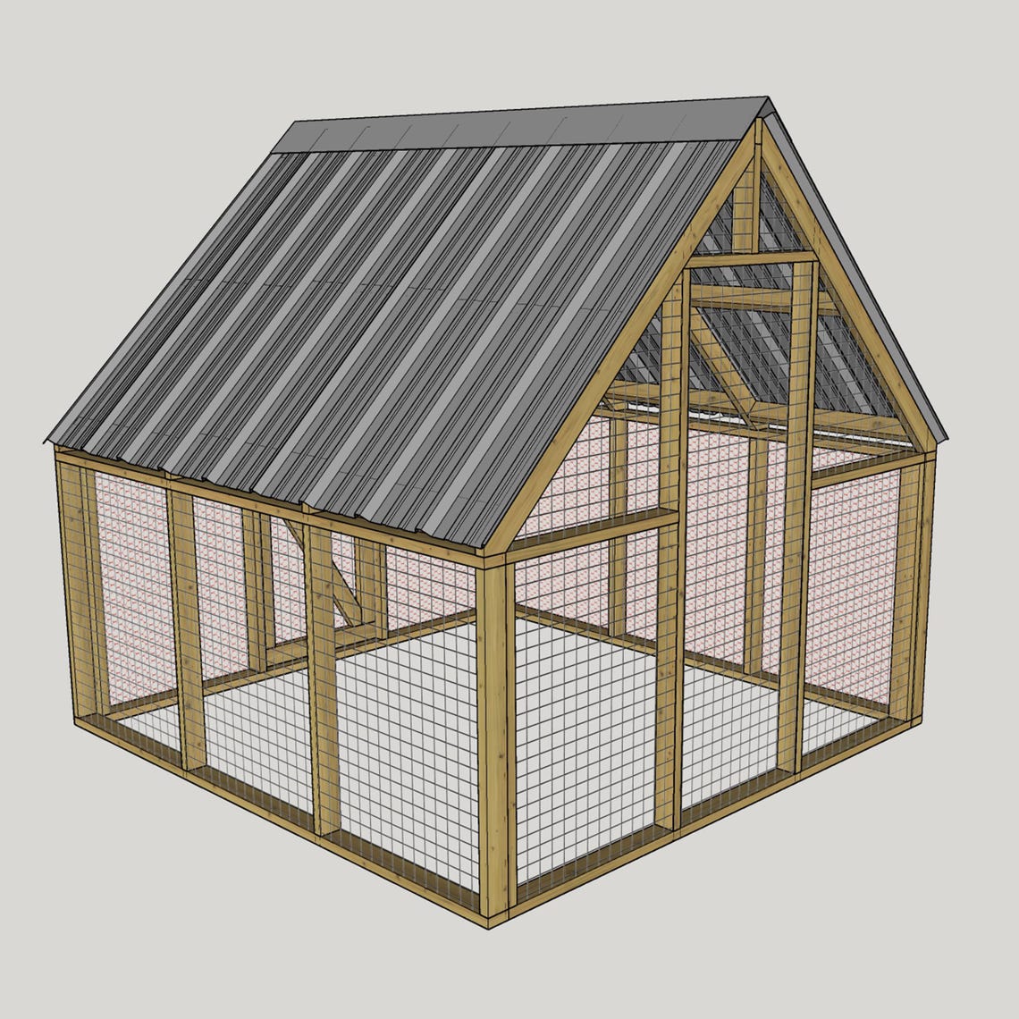 8x8 Chicken Run Plans - DIY Walk-in Chicken Run Plans - Chicken Coop ...