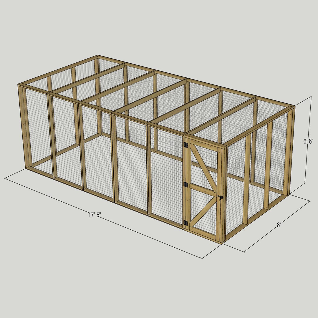 8x18 Chicken Run Plans - DIY Walk-in Chicken Run Plans - Chicken Coop ...