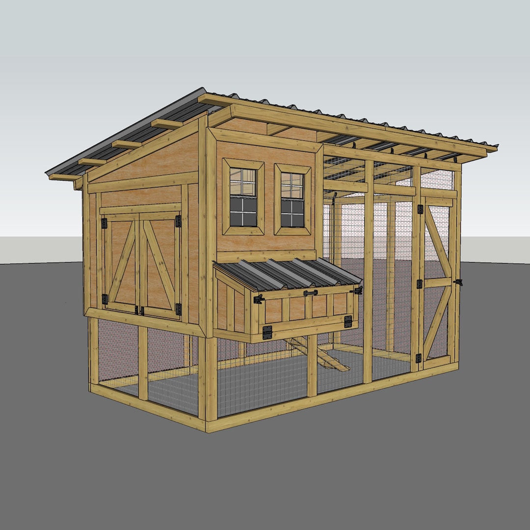 6x12 Chicken Coop Plans - DIY Chicken Coop Plans With Run - DIY Chicken ...