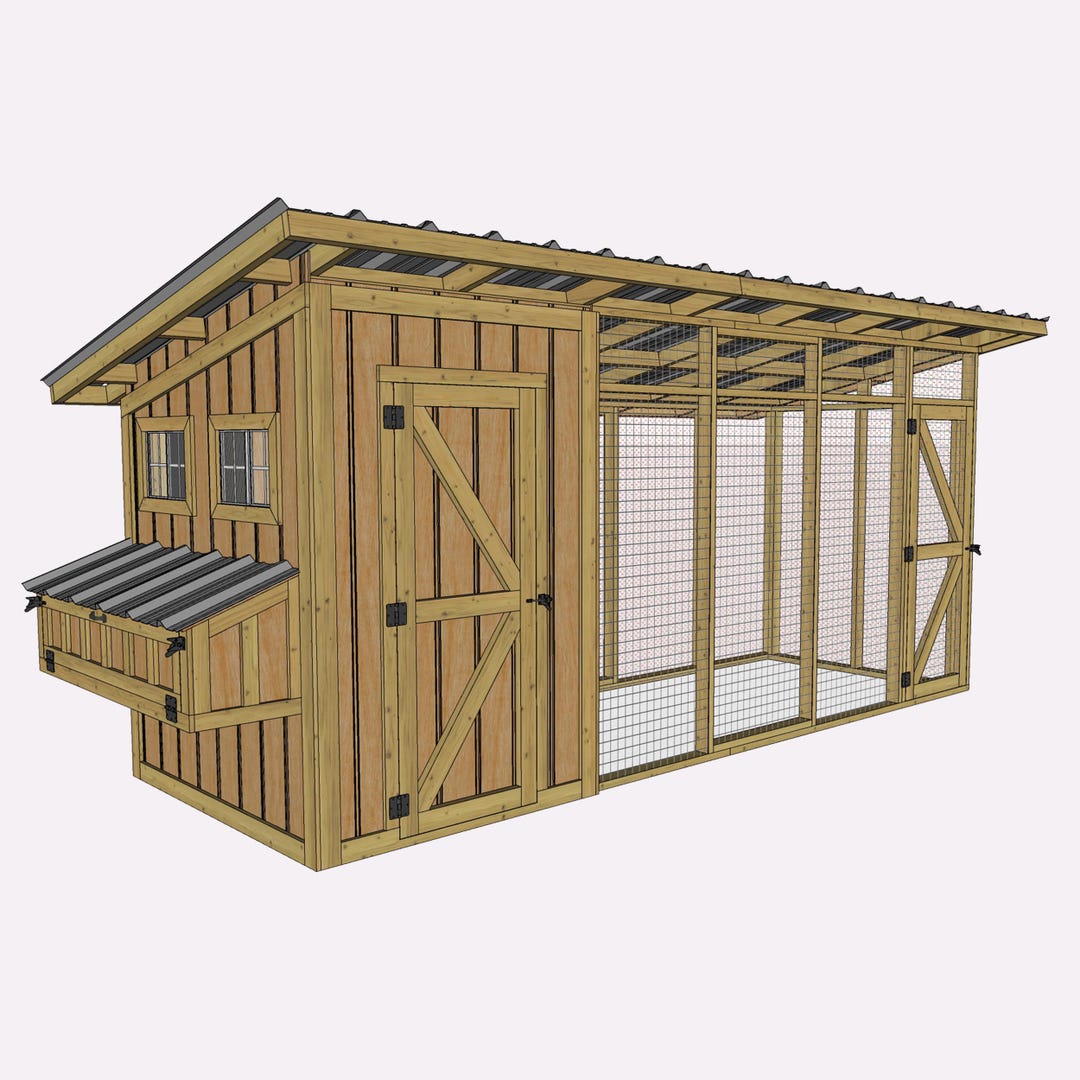 6x16 Chicken Coop Plans - DIY Chicken Coop Plans With Run - DIY Chicken ...