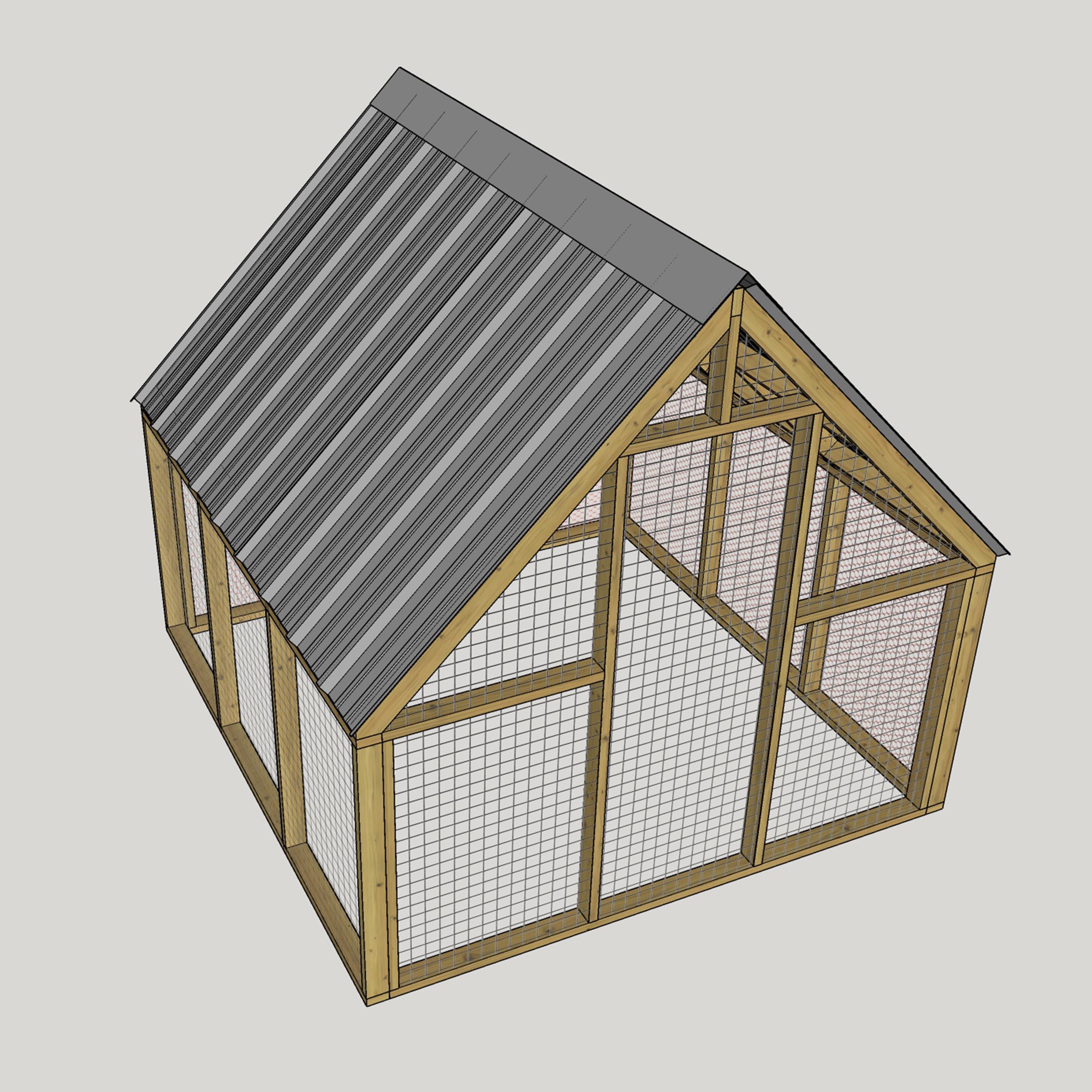 8x8 Chicken Run Plans - DIY Walk-in Chicken Run Plans - Chicken Coop ...