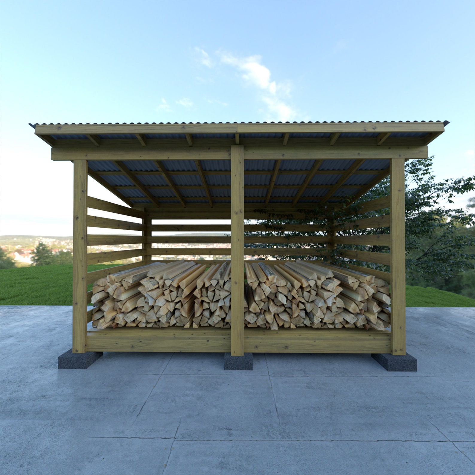6x12 Firewood Shed Plans - Build Firewood Storage Garden - DIY Firewood ...