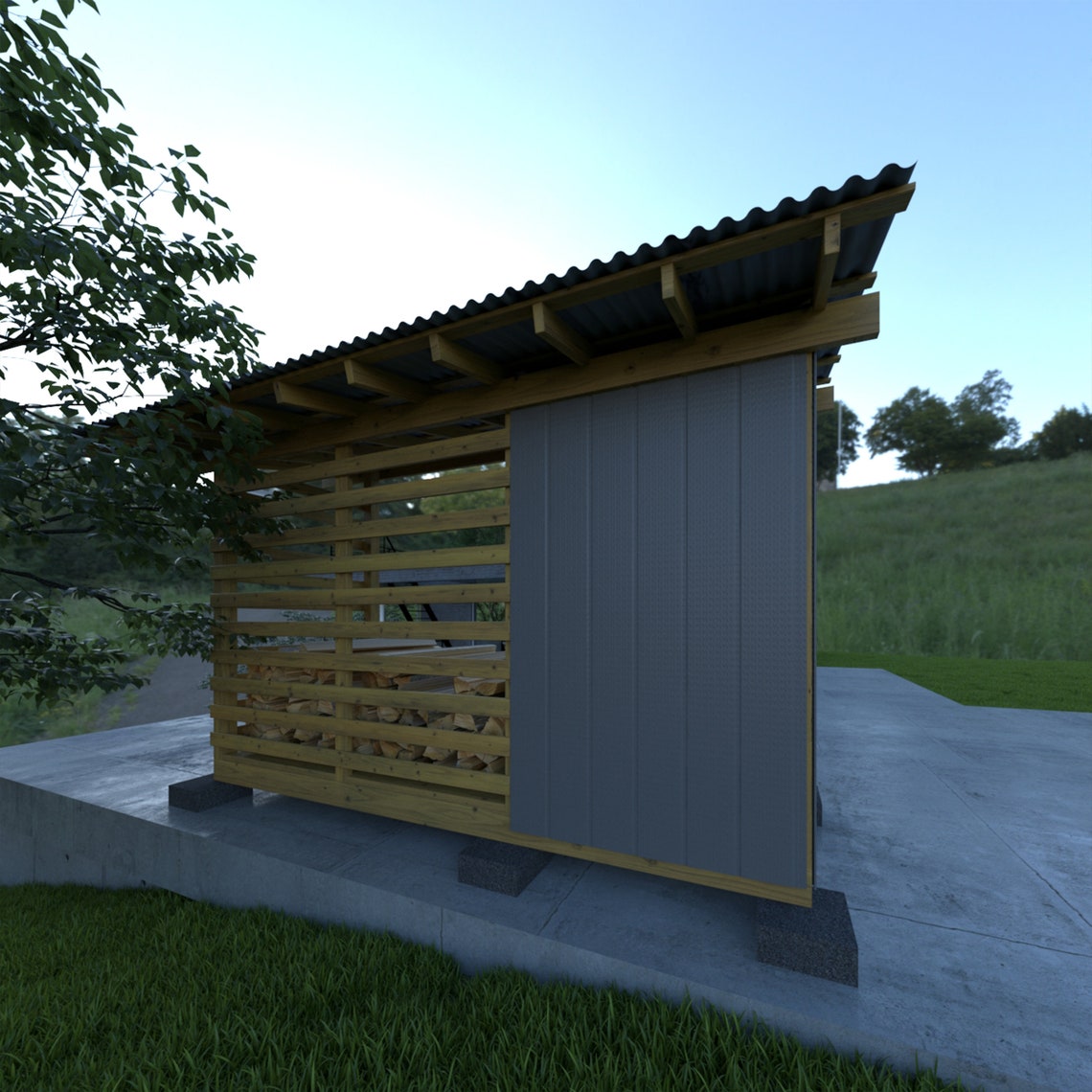 4x12 Firewood Shed Plans Build Firewood Shed With Storage Garden DIY ...