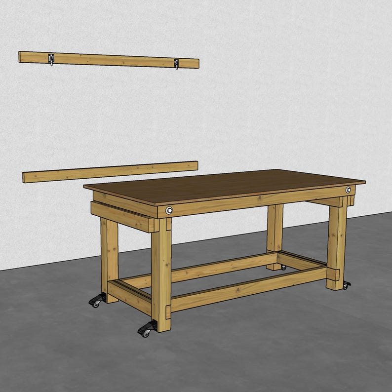 Wall-mounted Folding Workbench Plans - DIY Foldable Wall Mounted Wood ...