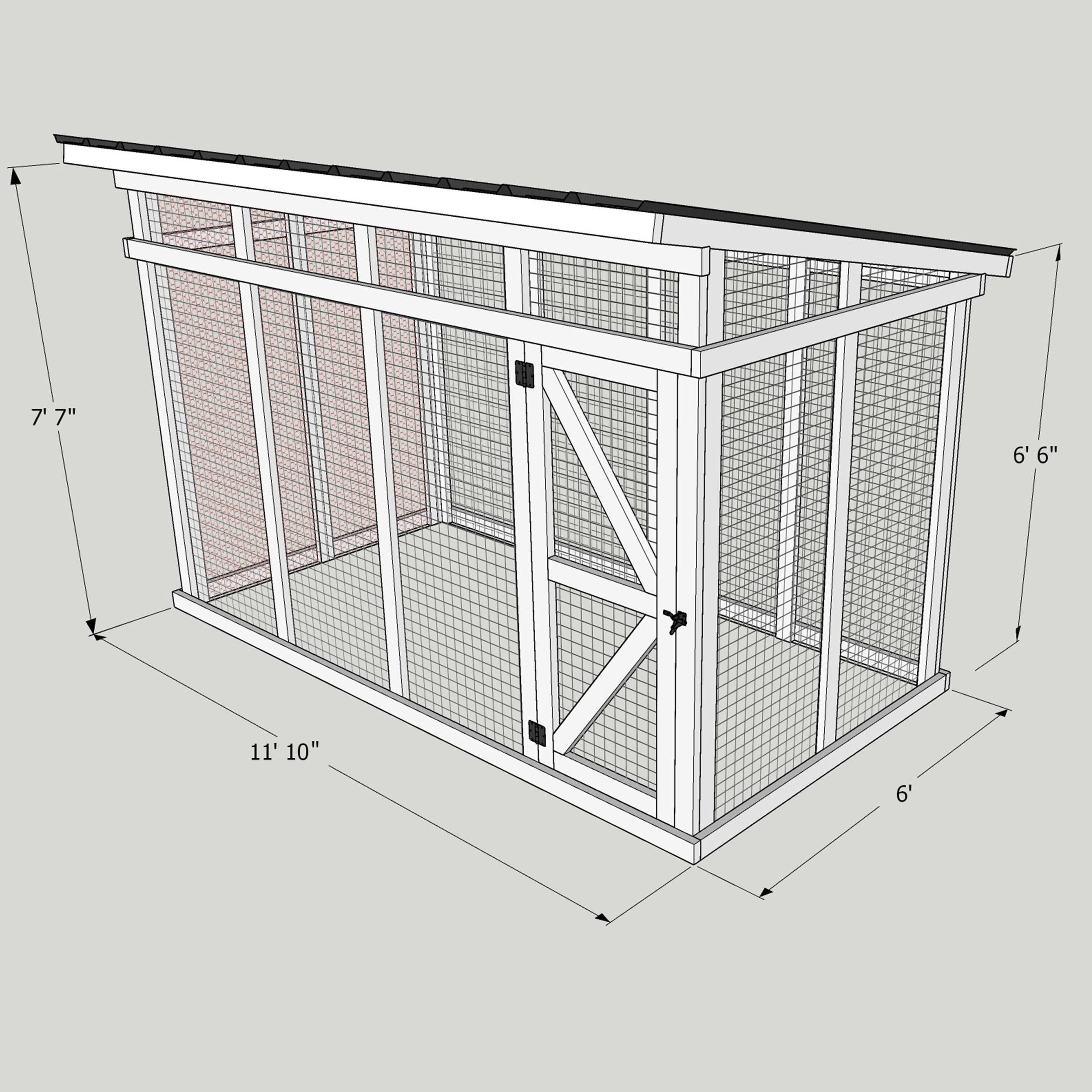 6x12 Chicken Run Plans - DIY Walk-in Chicken Run Plans - Chicken Coop ...