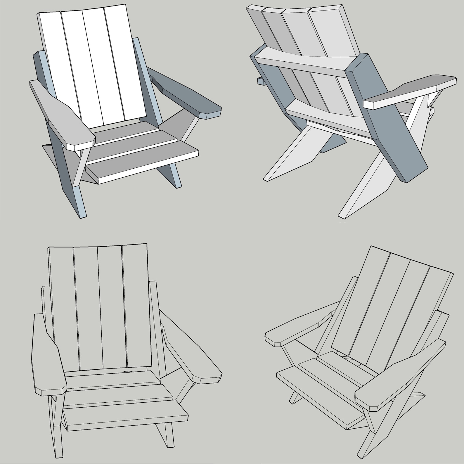 Modern Adirondack Chair Plans - Diy Wooden Chair Plans - Build Outdoor ...