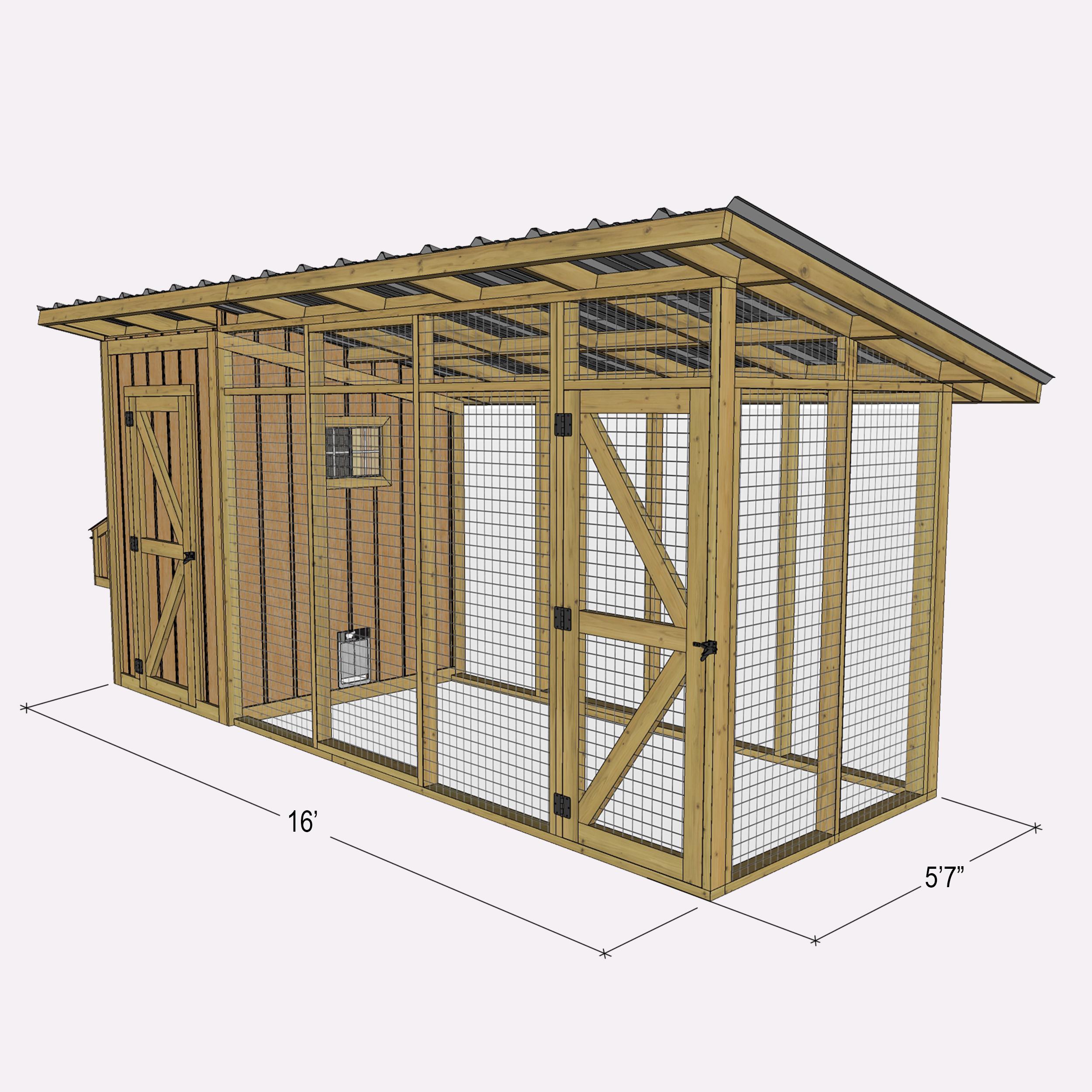 6x16 Chicken Coop Plans - DIY Chicken Coop Plans With Run - DIY Chicken ...