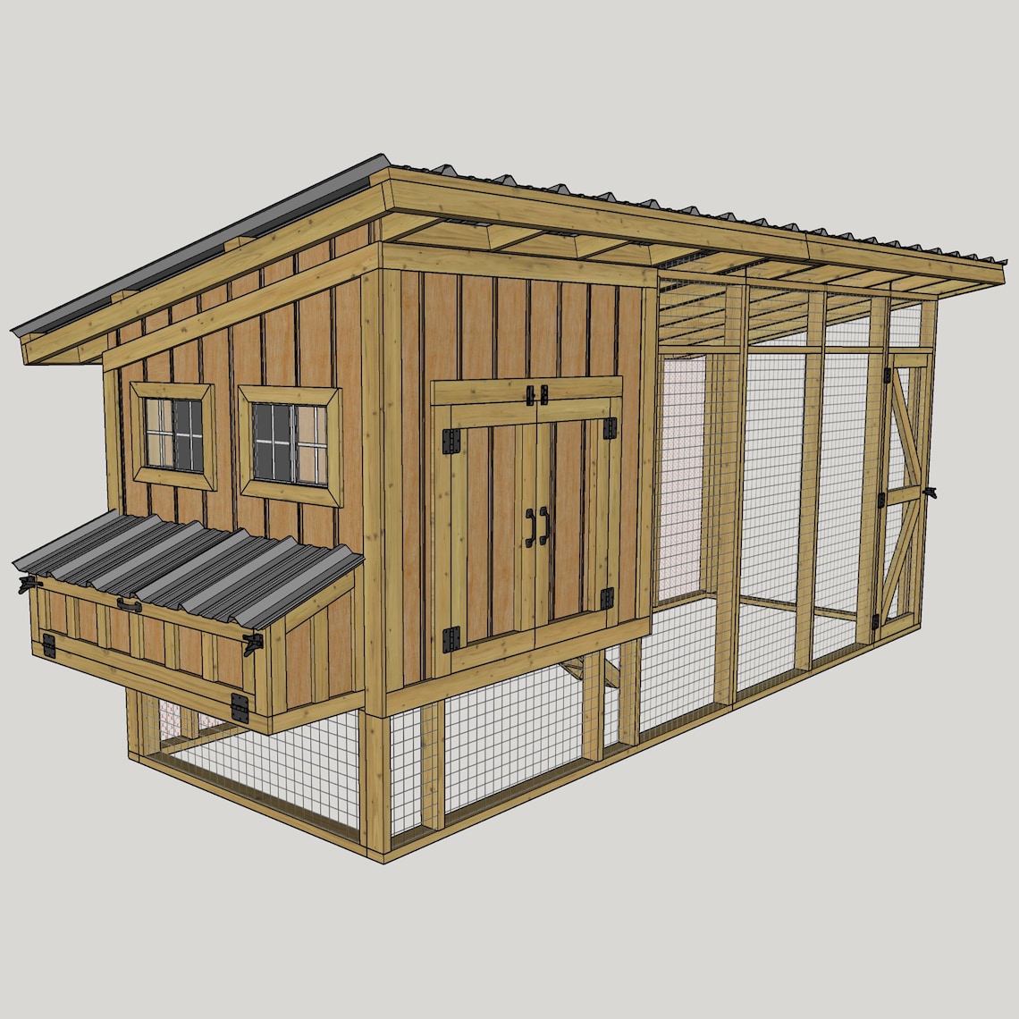 6x16 Chicken Coop Plans - DIY Chicken Coop Plans With Run - DIY Chicken ...