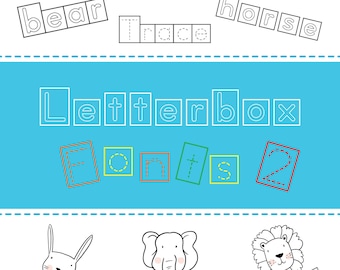 Letterbox Font Letters in Box Font Educational Font Tracing Font 6 ...