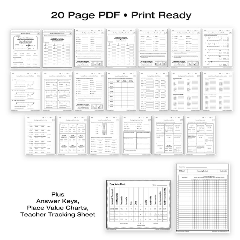5th Grade: Rounding Decimals Worksheets • Decimal Place Value ...