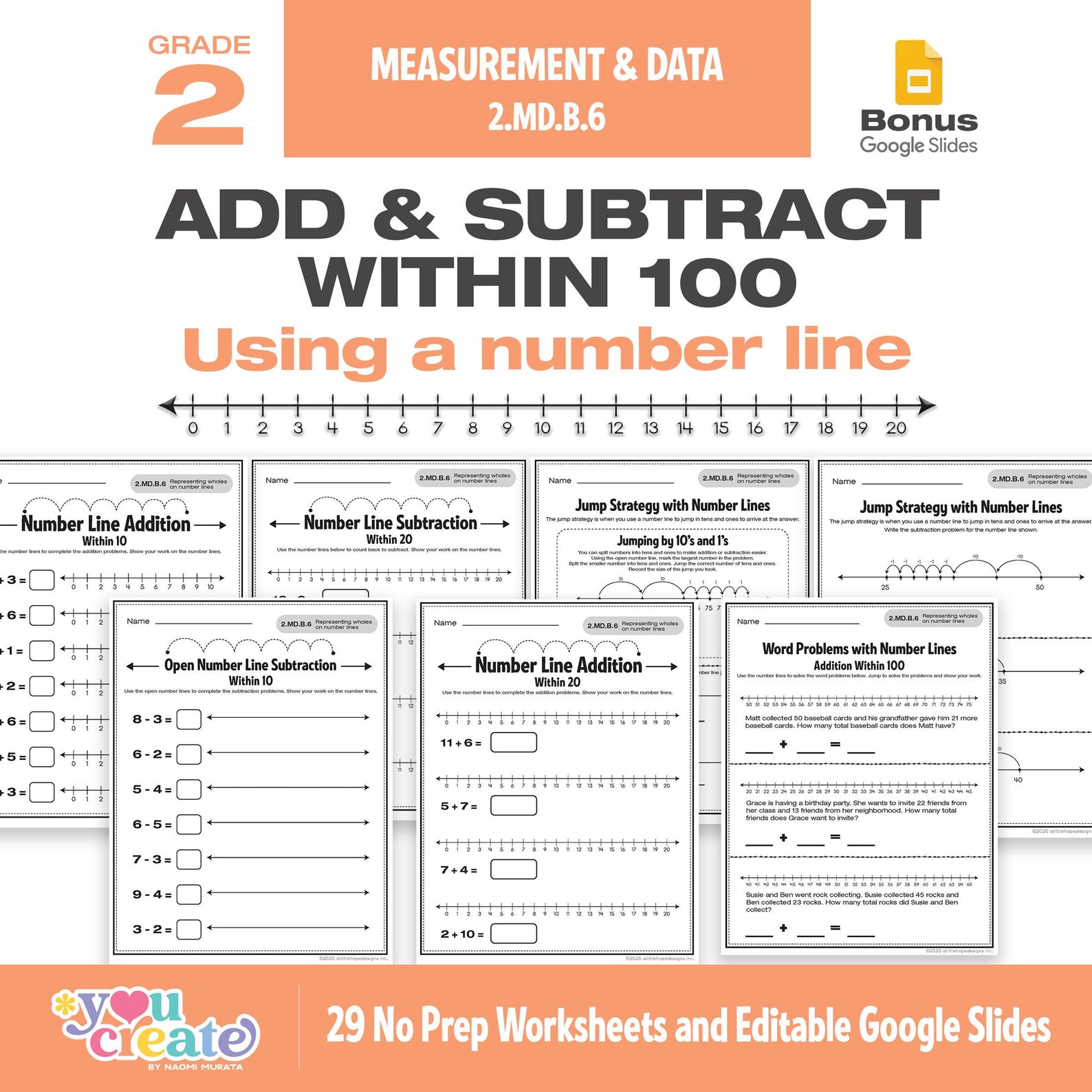 Add and Subtract on a Number Line | 2nd Grade Math Number Lines 2.MD.B ...