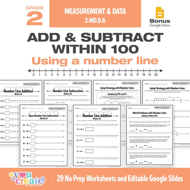 Add and Subtract on a Number Line | 2nd Grade Math Number Lines 2.MD.B ...