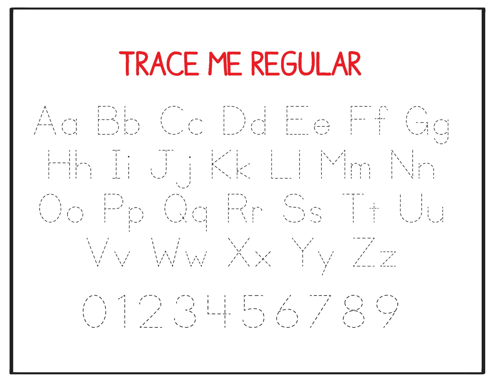 Alphabet Tracing Fonts Primary Font TRACE ME Lined and Unlined Tracing ...