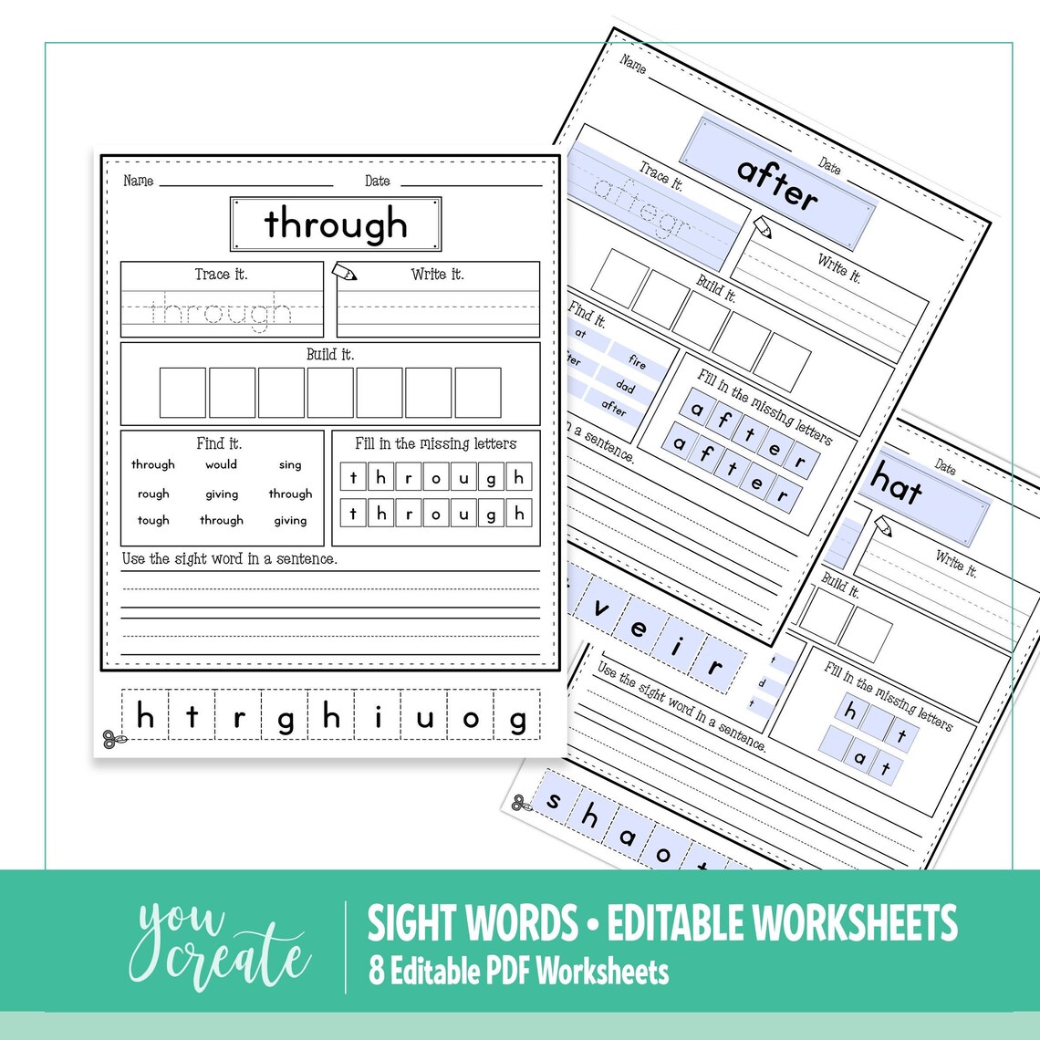 Editable Sight Word Worksheets | Spelling Help | Create Your Own ...