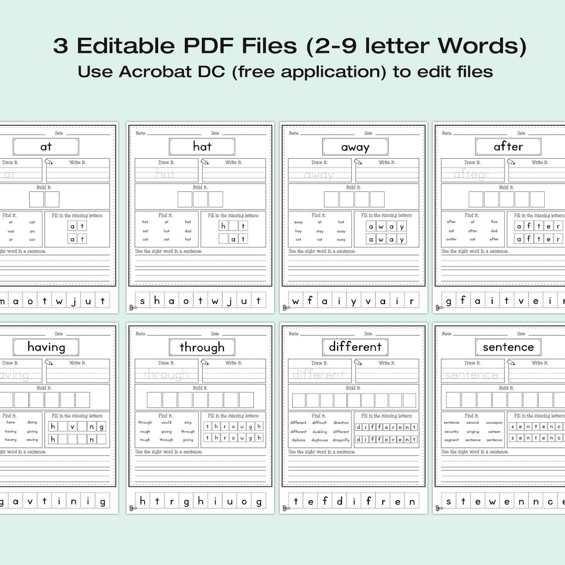 Editable Sight Word Worksheets | Spelling Help | Create Your Own ...