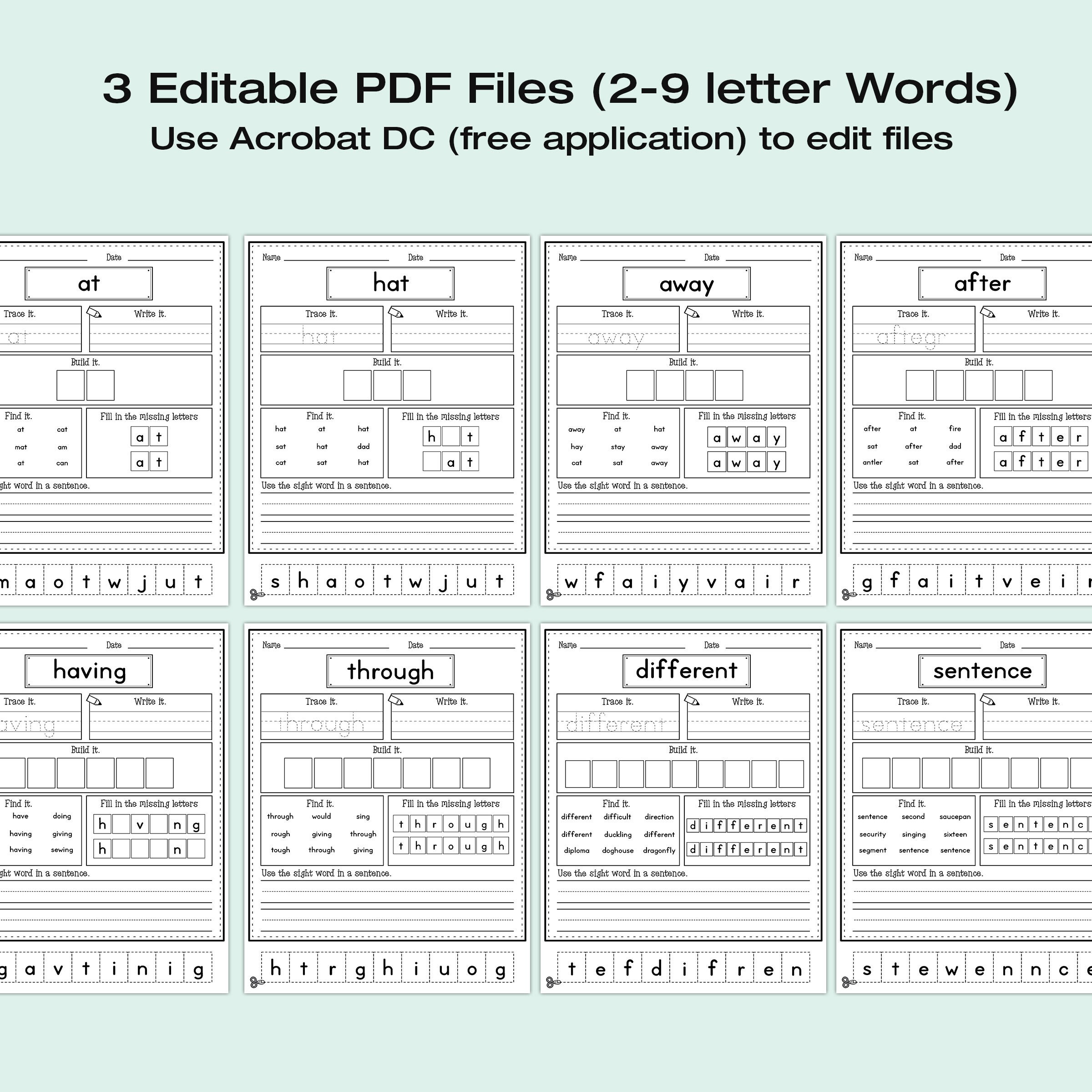 Editable Sight Word Worksheets | Spelling Help | Create Your Own ...