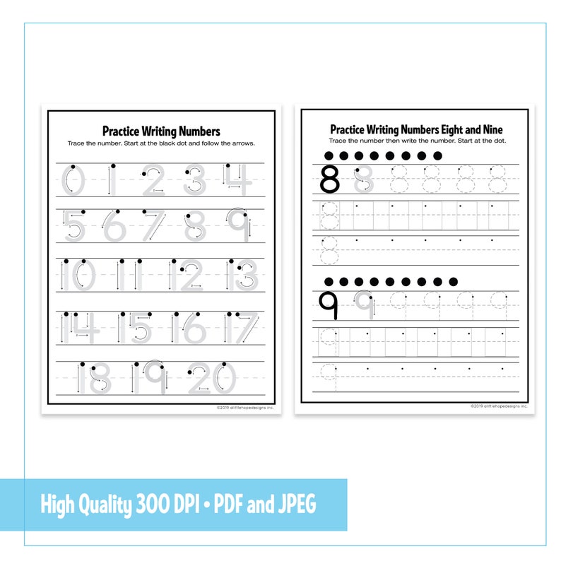 Writing Numbers 1-20 | Tracing Numbers 1-20 | Formation, Trace and Free ...