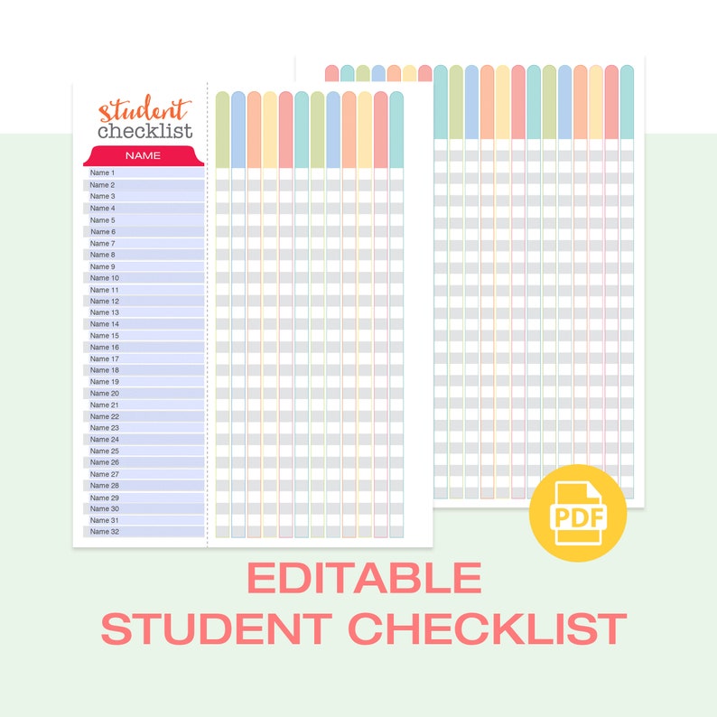 Student Checklist Editable - Teacher Binder | Student Record | Binder ...