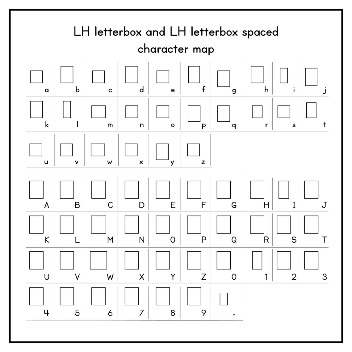 Letterbox Font Letters in Box Font Educational Font Tracing Font 6 ...