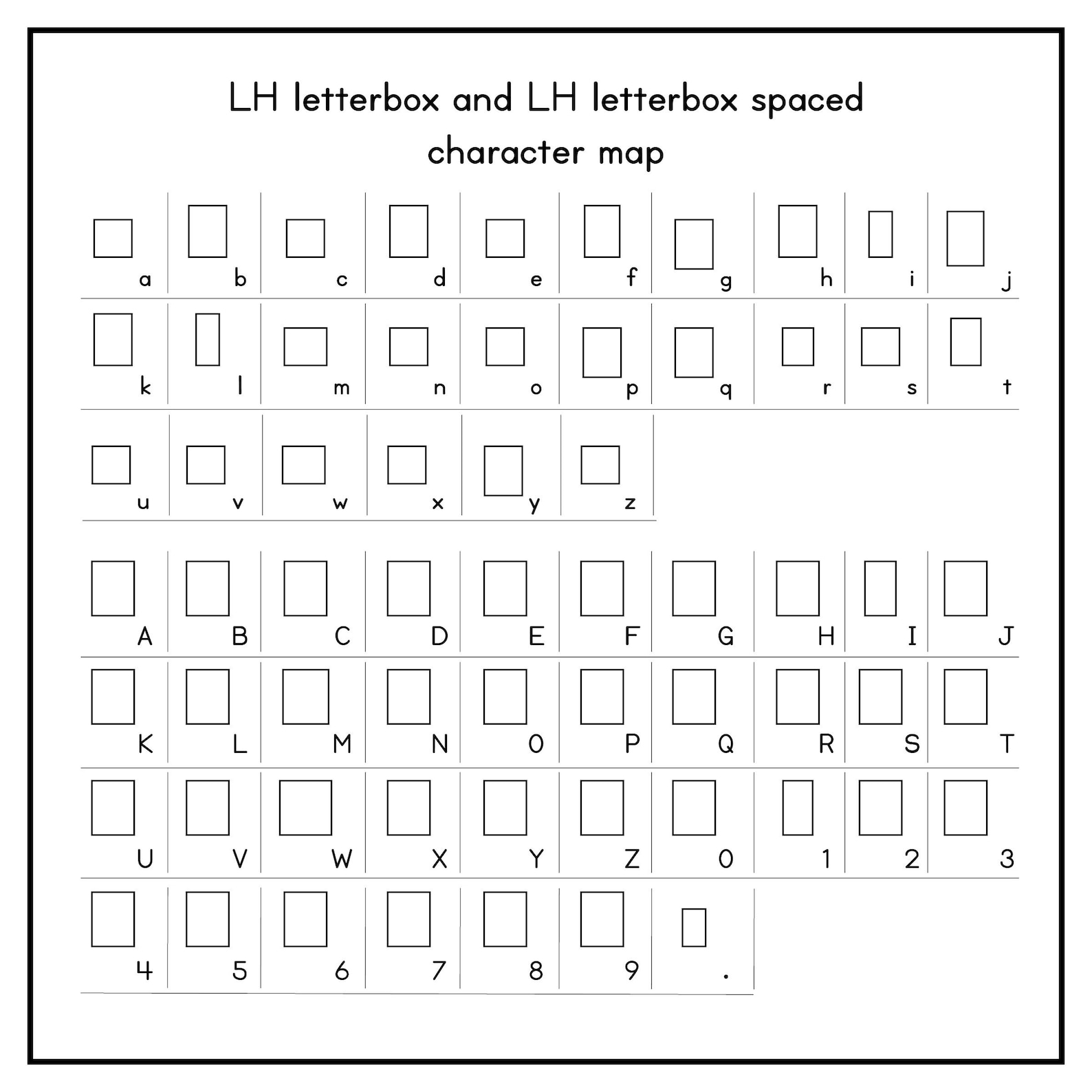 Letterbox Font Letters in Box Font Educational Font Tracing Font 6 ...