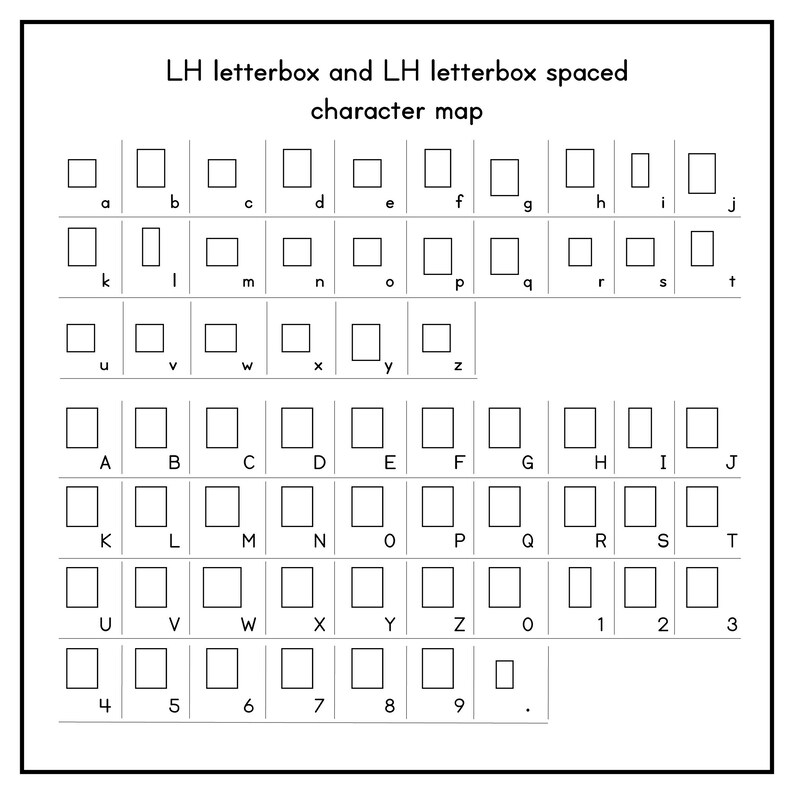 Letterbox Font Letters in Box Font Educational Font Tracing Font 6 ...