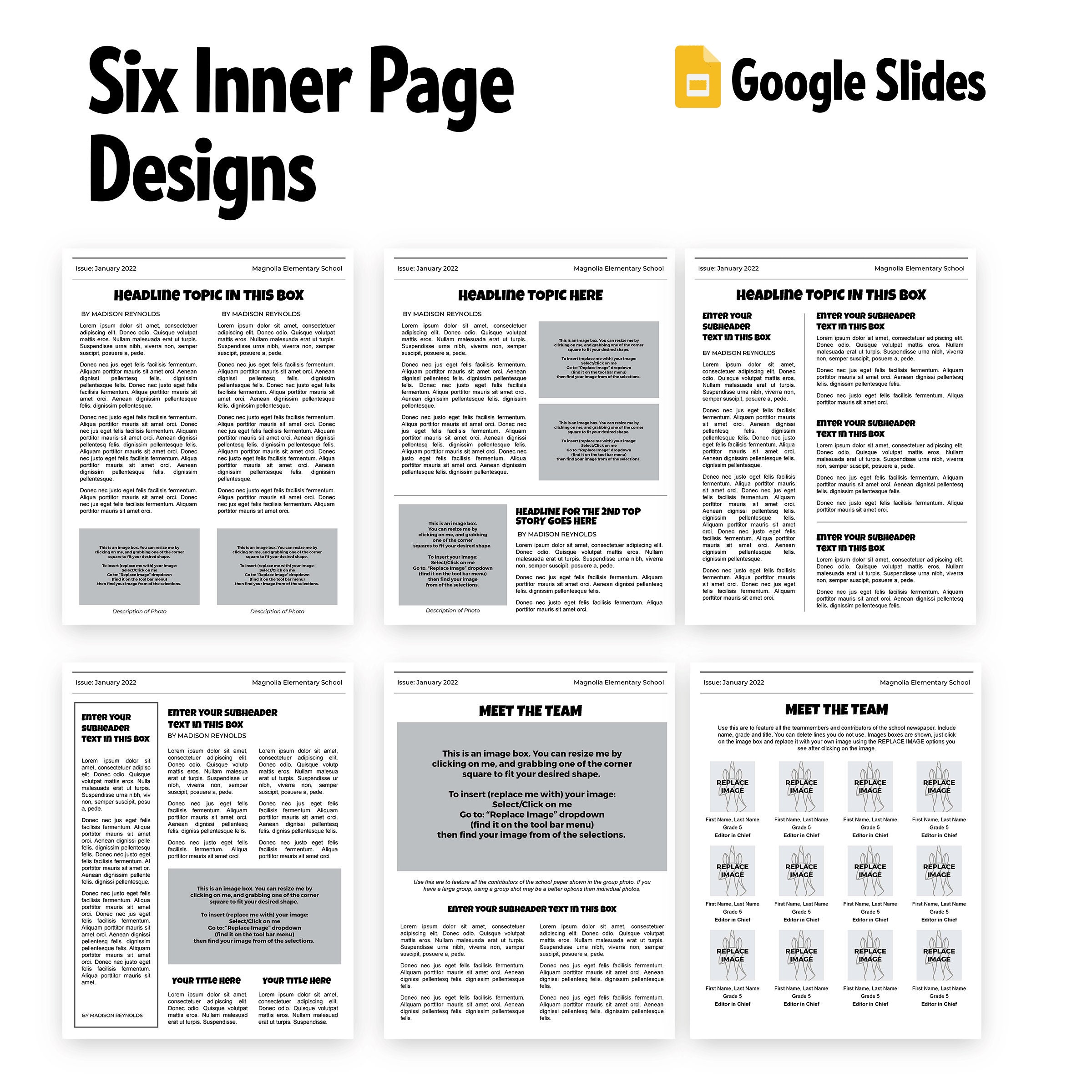 EDITABLE Newspaper Templates | Google Slides | Student News | 10 Design ...