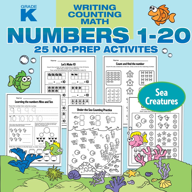 Numbers 1 to 20 No Prep Writing, Counting and Math Activities SEA ...