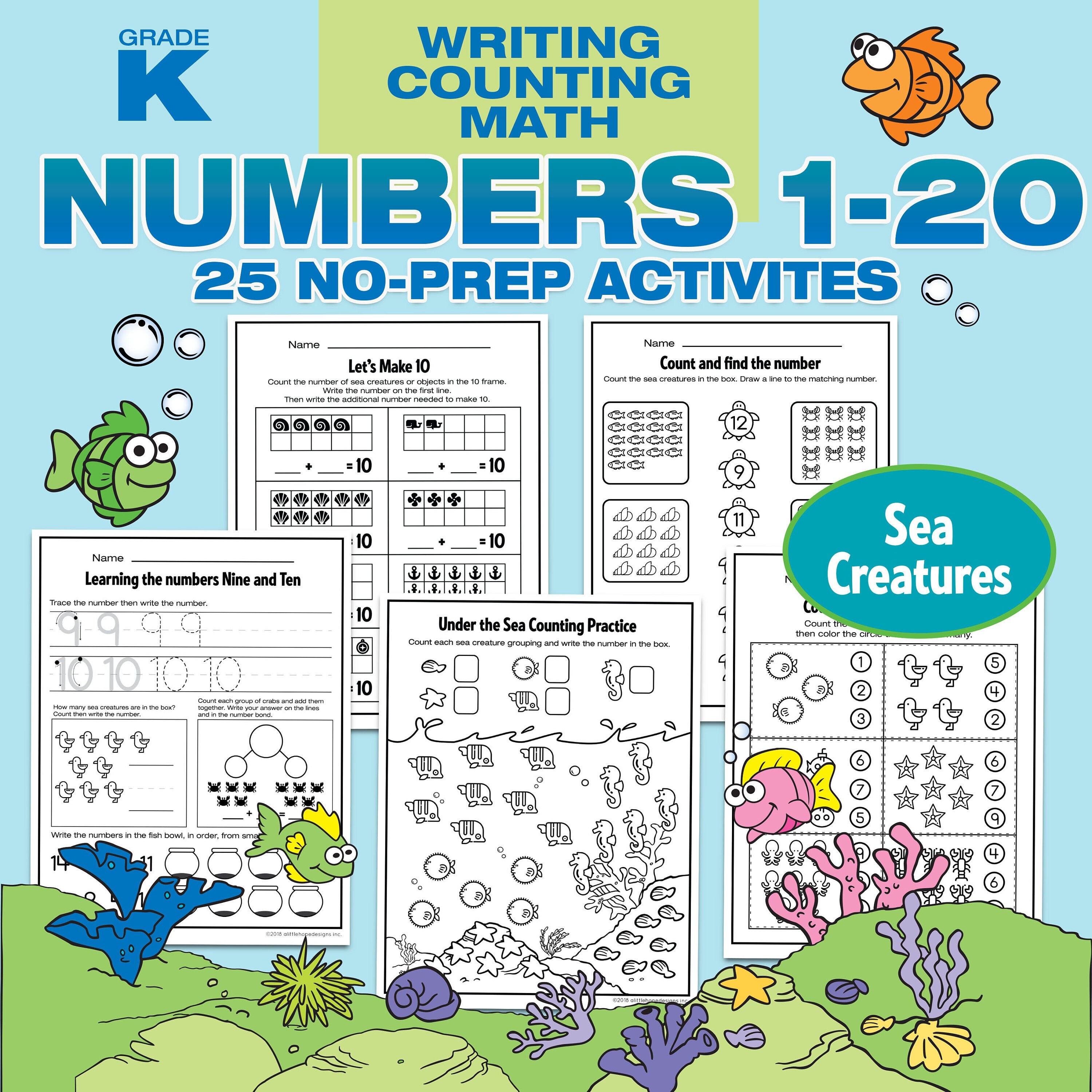 Numbers 1 to 20 No Prep Writing, Counting and Math Activities SEA ...