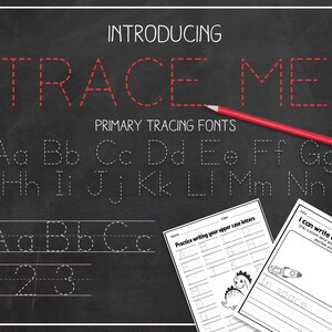 Alphabet Tracing Fonts • Primary Font TRACE ME Lined and Unlined ...