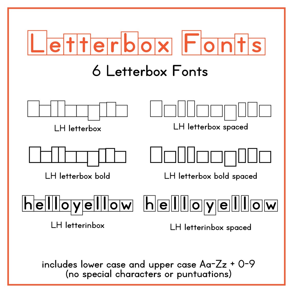 Letterbox Font Letters in Box Font Educational Font Tracing Font 6 ...