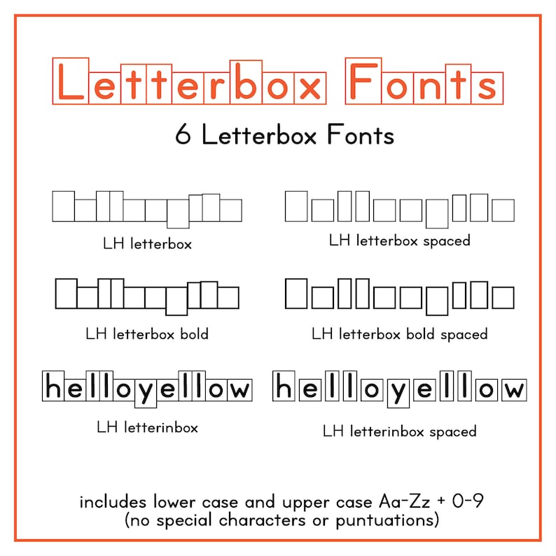 Letterbox Font | Letters in Box Font | Educational Font | Tracing Font ...