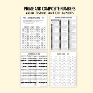 Prime and Composite Numbers • Factor Pairs Chart 1-100 - Chart and ...
