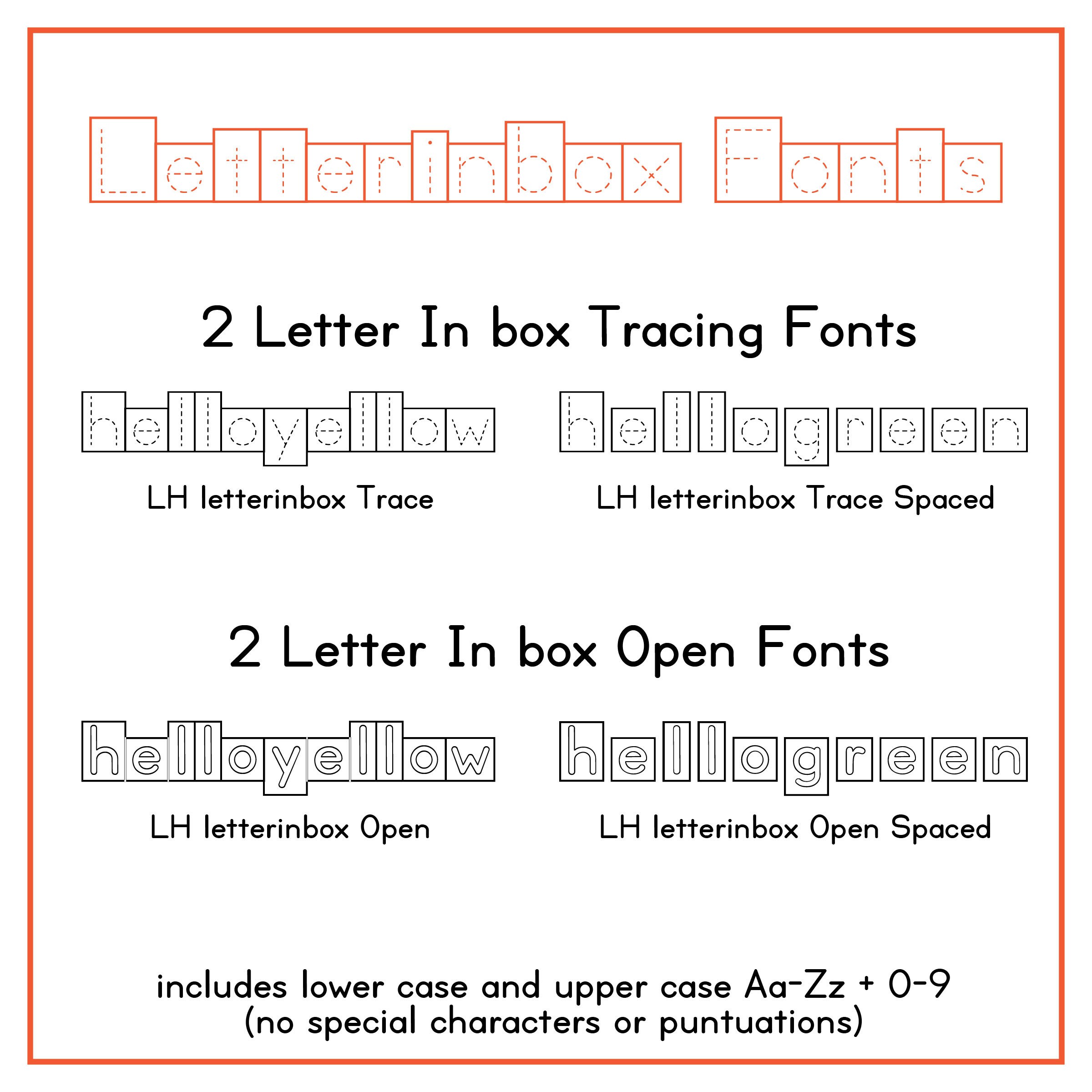 Letterbox Font | Letters in Box Font | Educational Font | Tracing Font ...