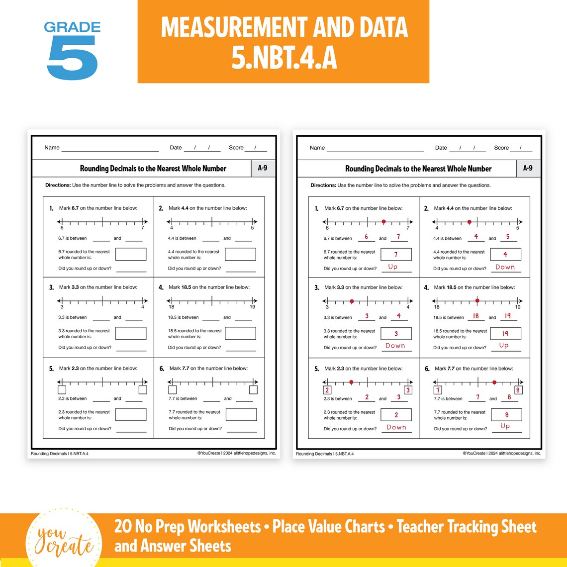 5th Grade: Rounding Decimals Worksheets Decimal Place Value Worksheets ...