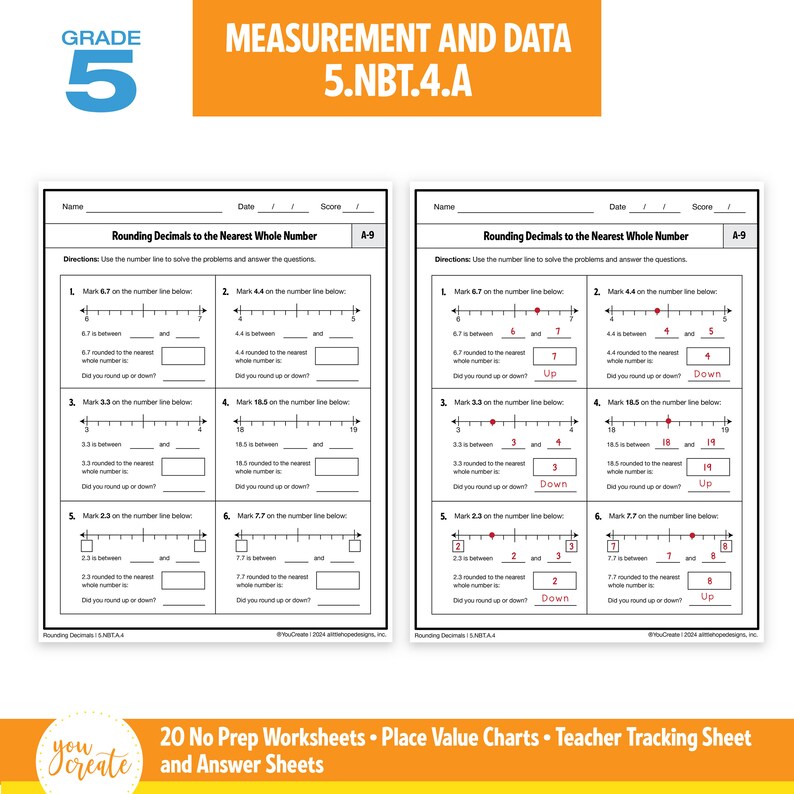 5th Grade: Rounding Decimals Worksheets Decimal Place Value Worksheets ...