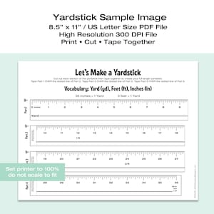 Yardstick and Meterstick Template Printable | Cut and Create Yardstick ...