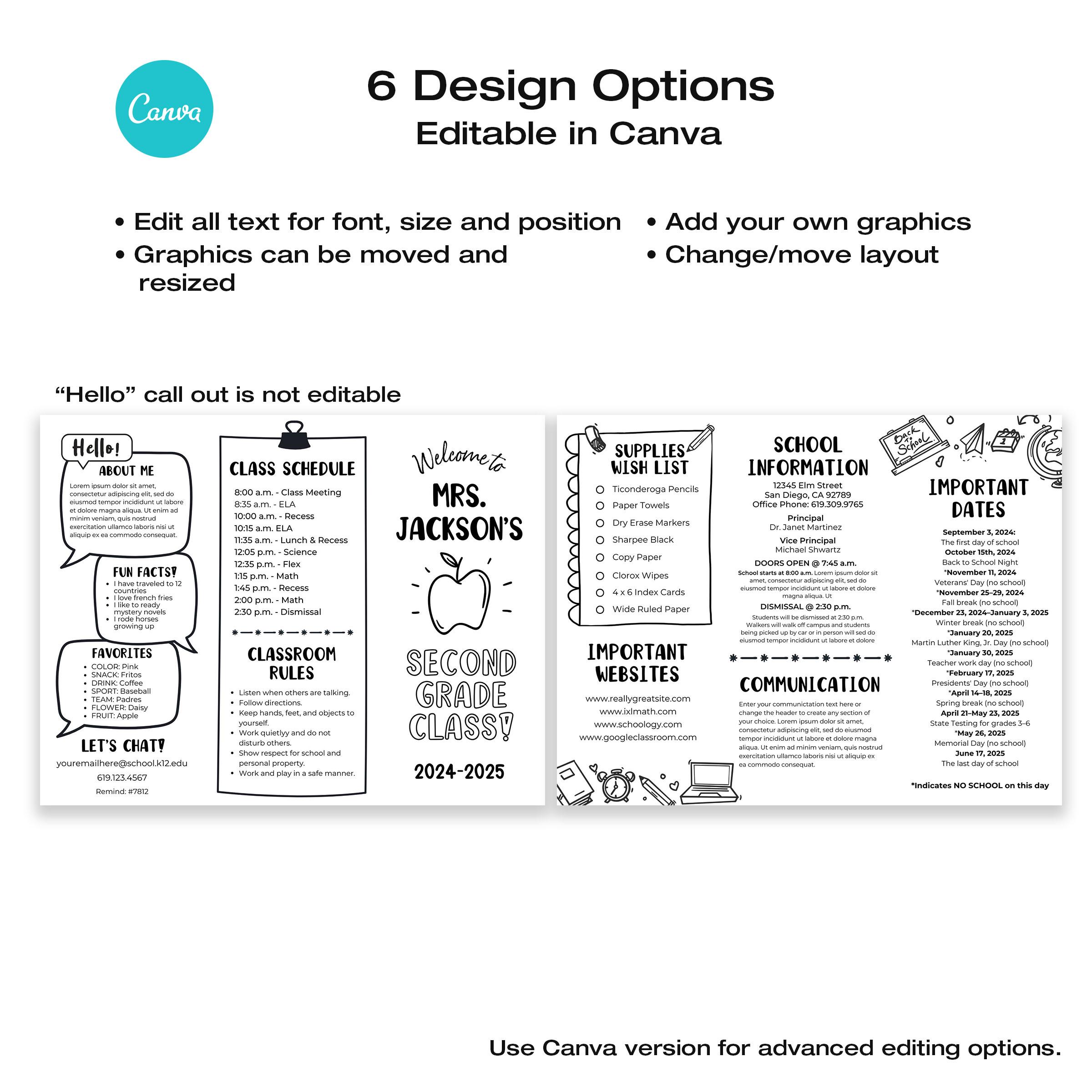 EDITABLE Meet the Teacher Letter Brochure • Canva and Google Slides ...
