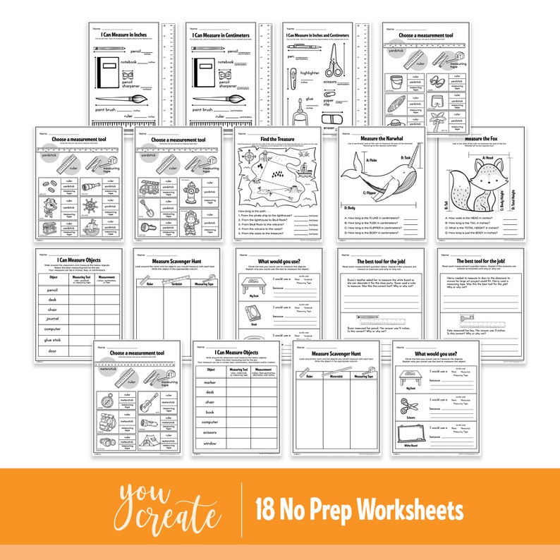 2nd Grade Measurement Worksheets 2.MD.A.1 | Yard Stick and Meter Stick ...