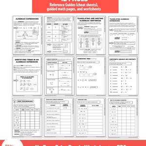 6th Grade Guided Math Algebraic Expressions and Equations 6.EE.A.2, 6 ...