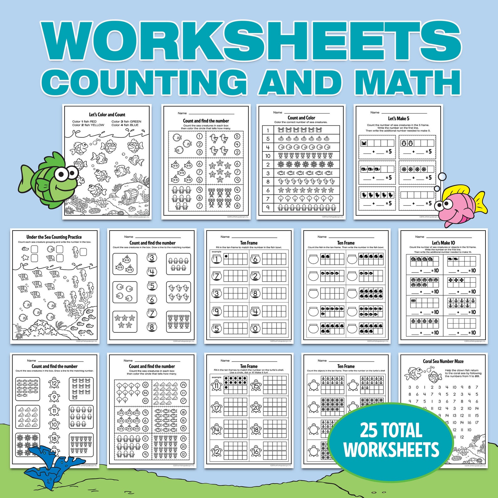 Numbers 1 to 20 No Prep Writing, Counting and Math Activities SEA ...