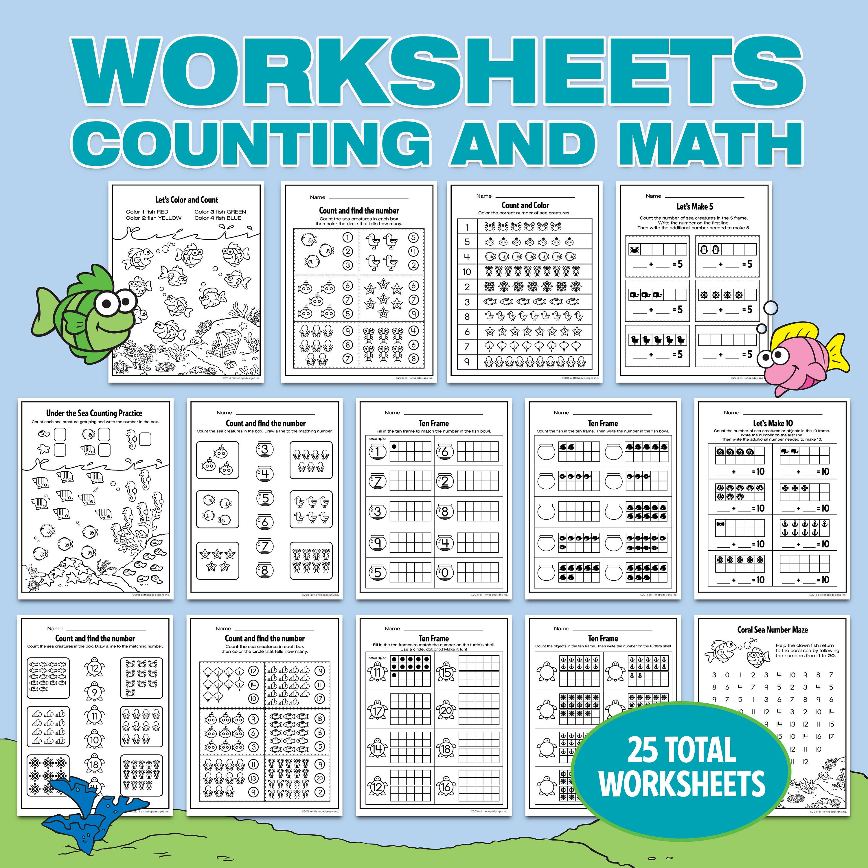 Numbers 1 to 20 No Prep Writing, Counting and Math Activities SEA ...