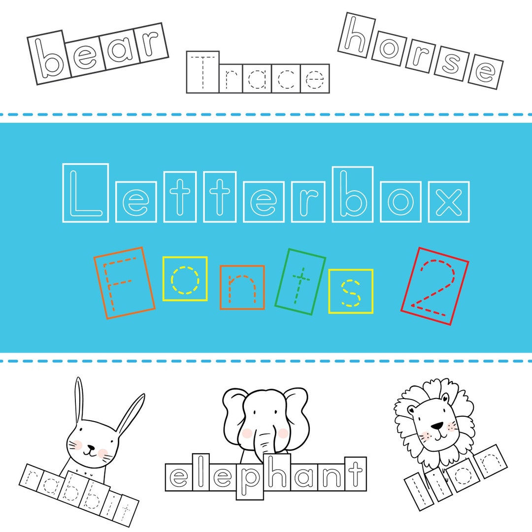 Letterbox Font | Letters in Box Font | Educational Font | Tracing Font ...