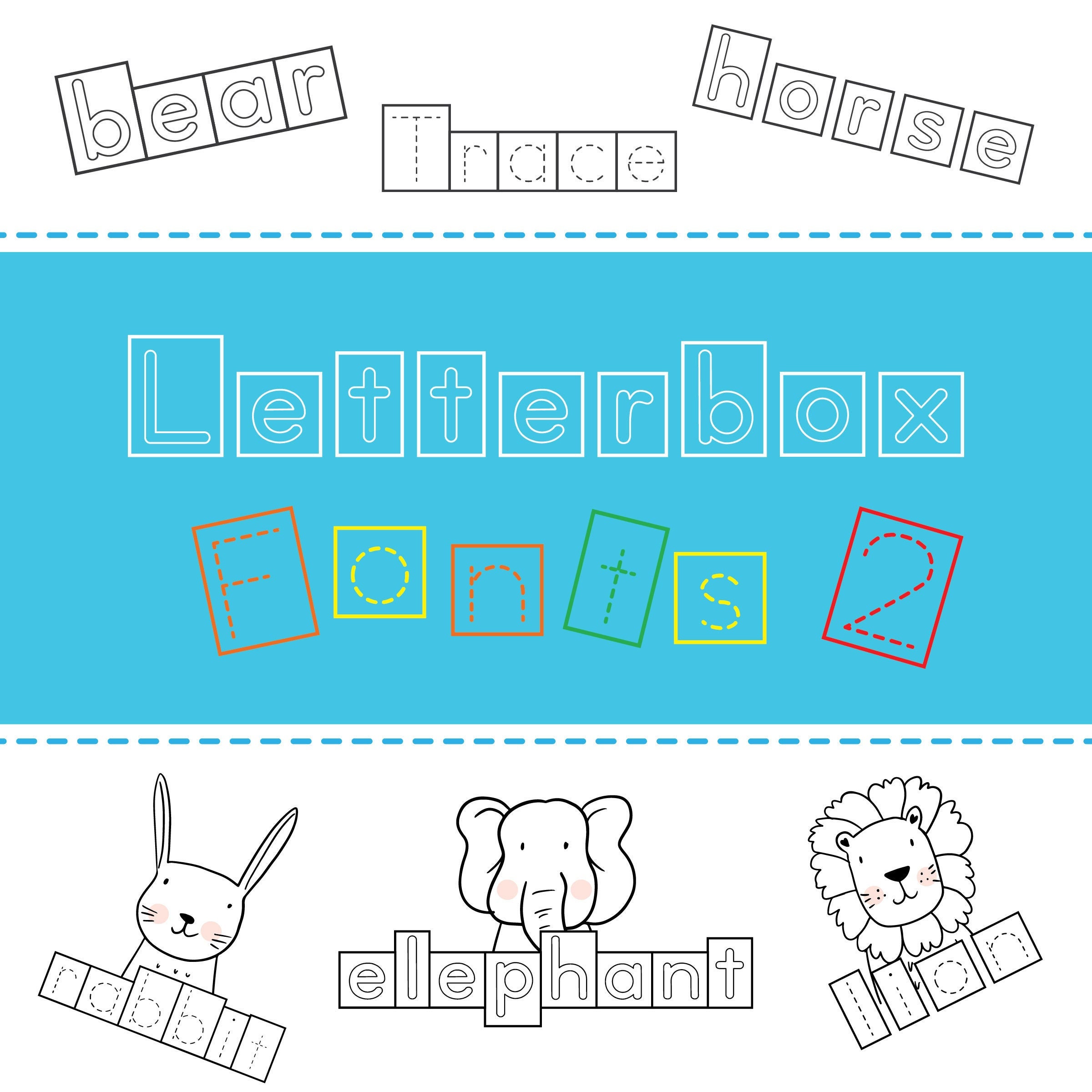 Letterbox Font | Letters in Box Font | Educational Font | Tracing Font ...