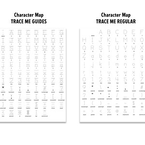 Alphabet Tracing Fonts Primary Font TRACE ME Lined and Unlined Tracing ...