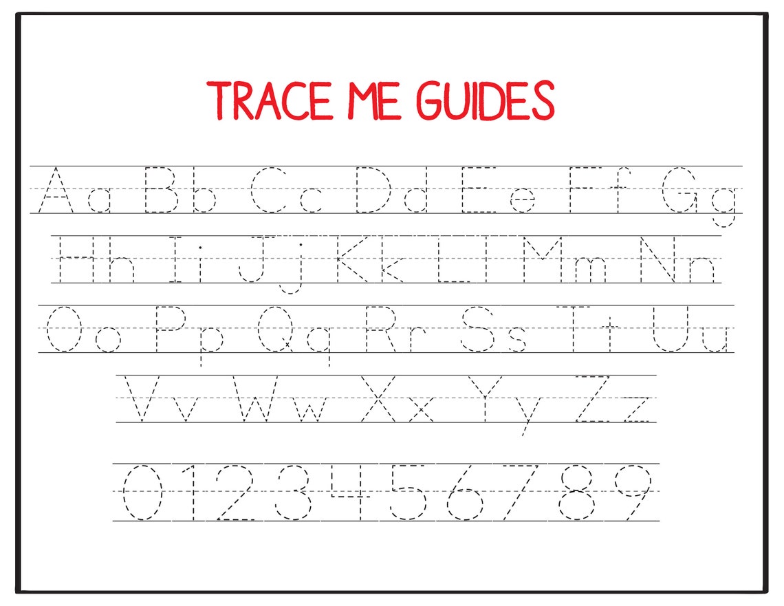 Alphabet Tracing Fonts Primary Font TRACE ME Lined and Unlined Tracing ...